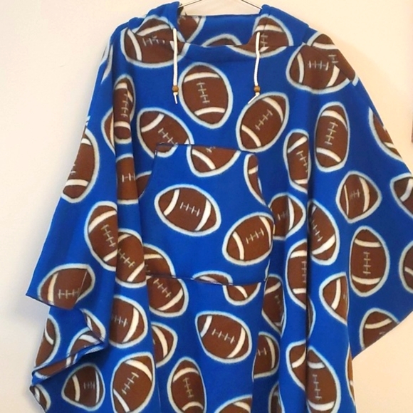 Hand Crafted | Ponchos & Serapes | Football Fleece Poncho | Poshmark